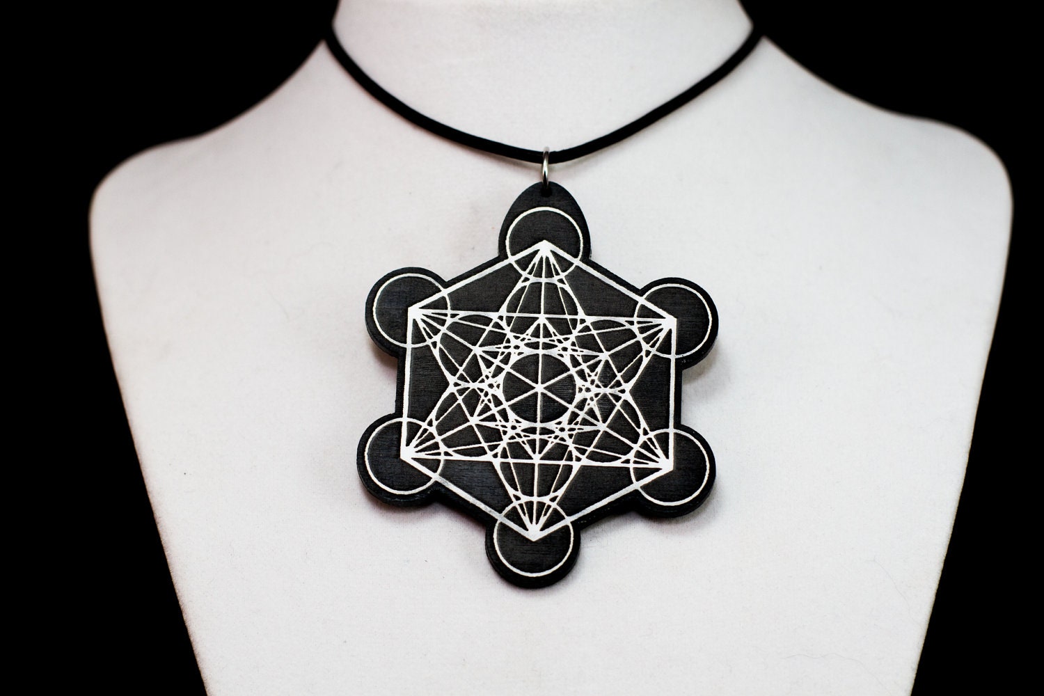Metatron's Cube 1 Black and White Acrylic Sacred by focusfactory