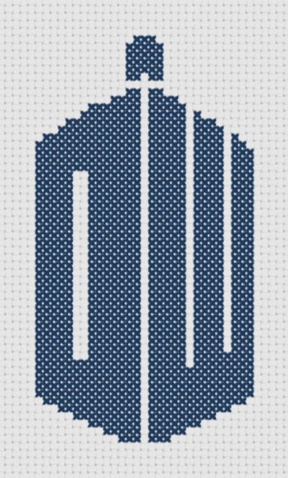 [FO] TARDIS shaped with initials of Dr Who : r/CrossStitch