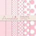 Pink Digital Paper Pack Pink and White Polka Dots Scrapbook