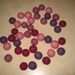 50 felt wool balls 1/2 in. size red green brown black yellow