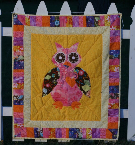 Owl Baby Quilt by MadewithLovebyLyn on Etsy