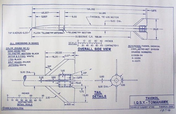 Tomahawk Missile Blueprint by BlueprintPlace on Etsy
