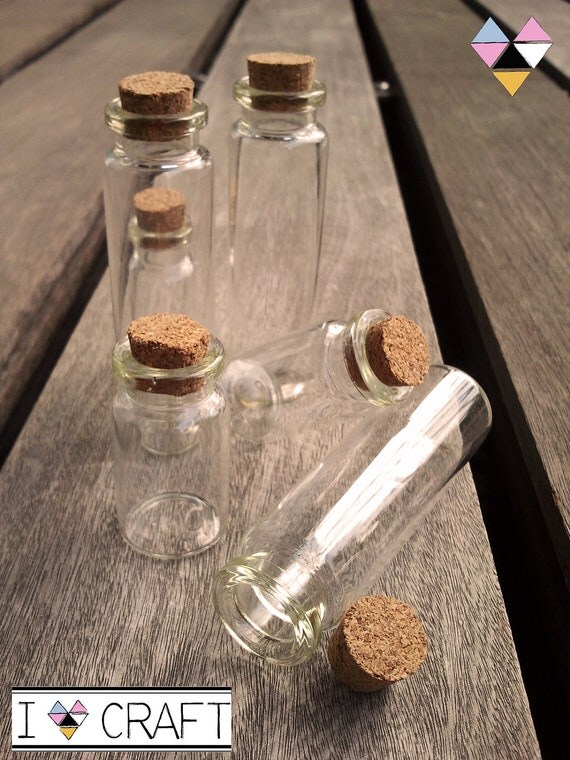 10 mini frasco botella con corchos