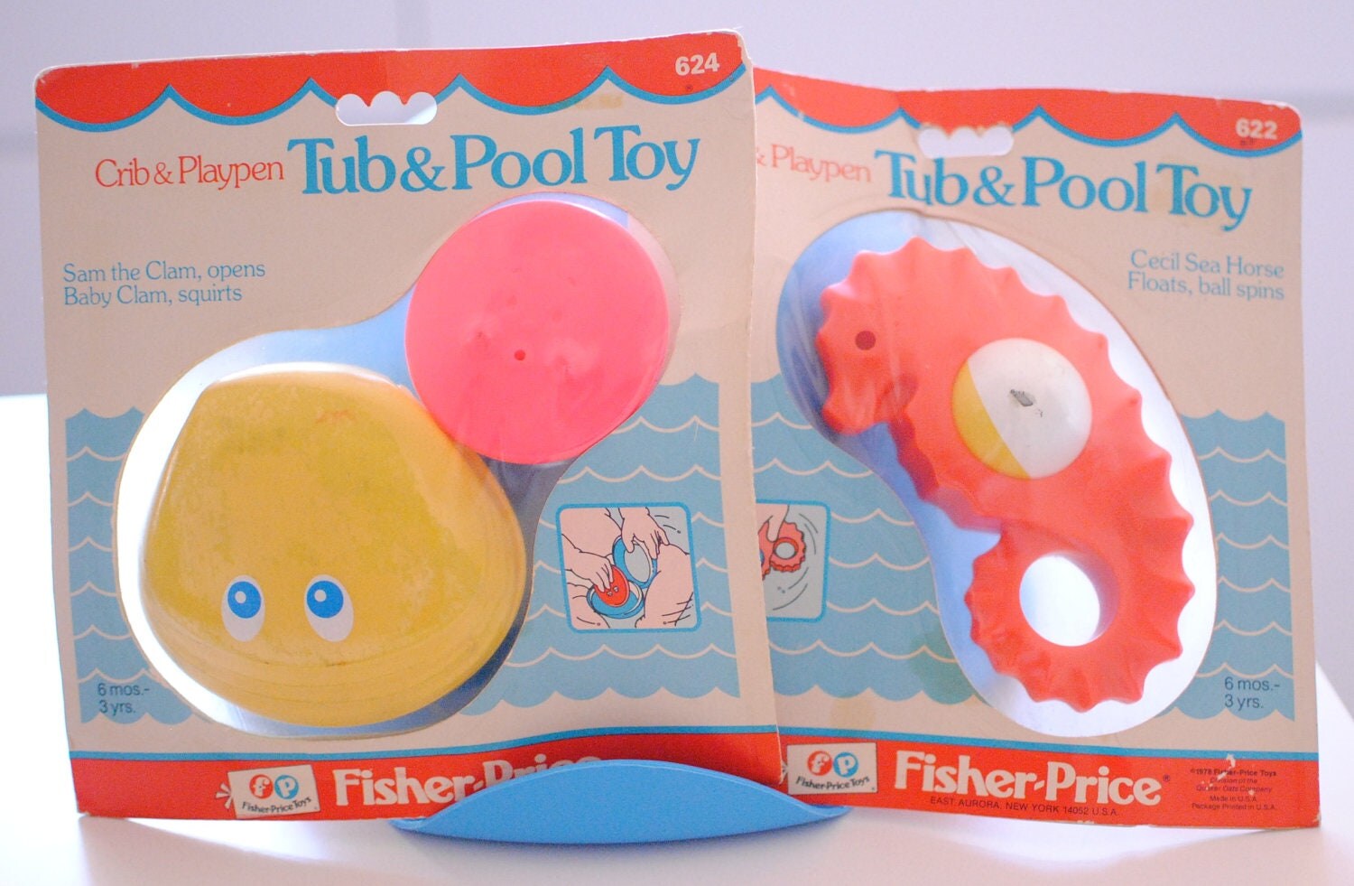 Vintage Pool Toy Fisher Price Plastic Clam