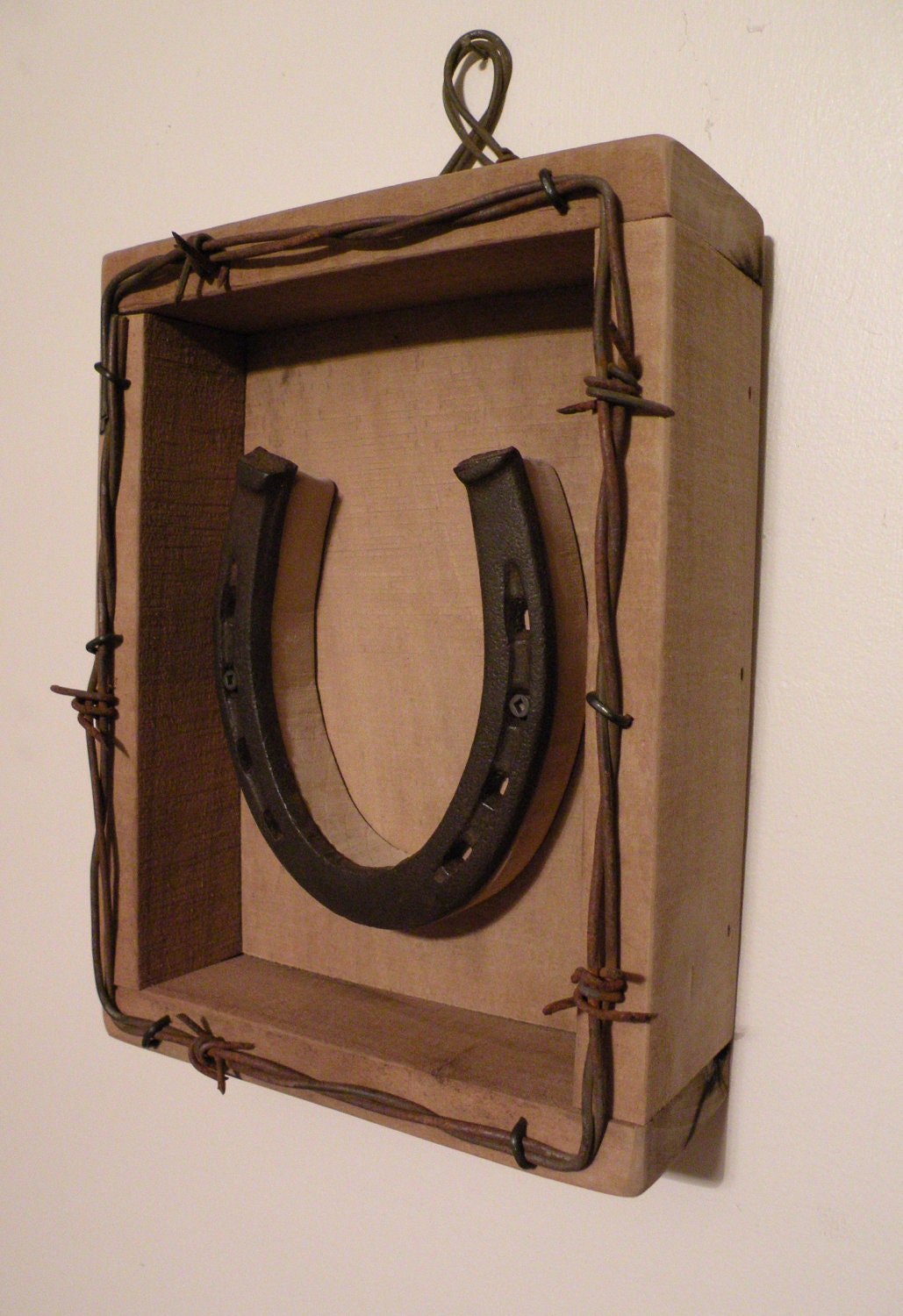 Horse Shoe Shadow Box Wall Decor No.4 by SouthwindCrafts on Etsy