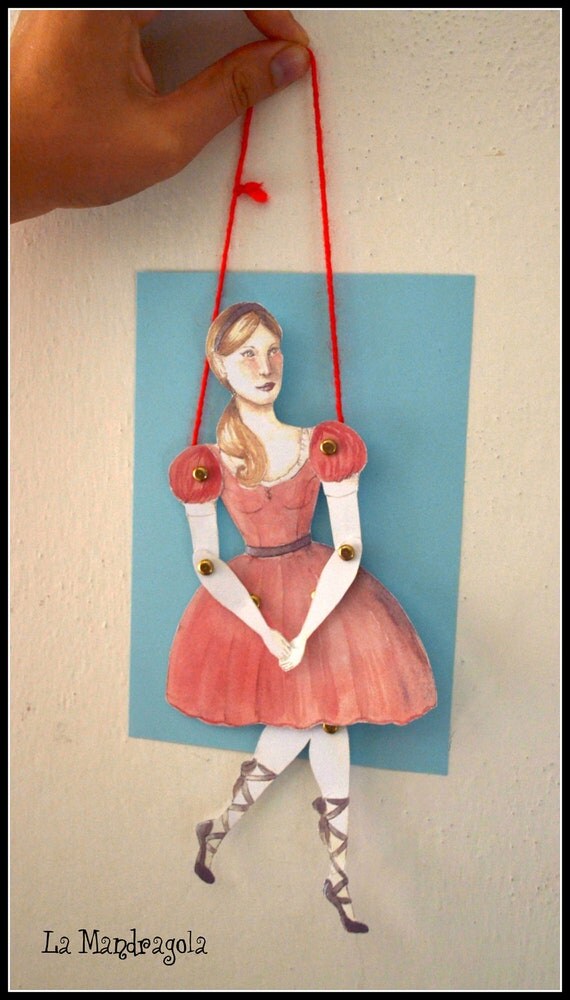 Items Similar To Dancer Girl Paper Doll DIY Paper Puppet Vintage Toy Home Decor Retro On Etsy