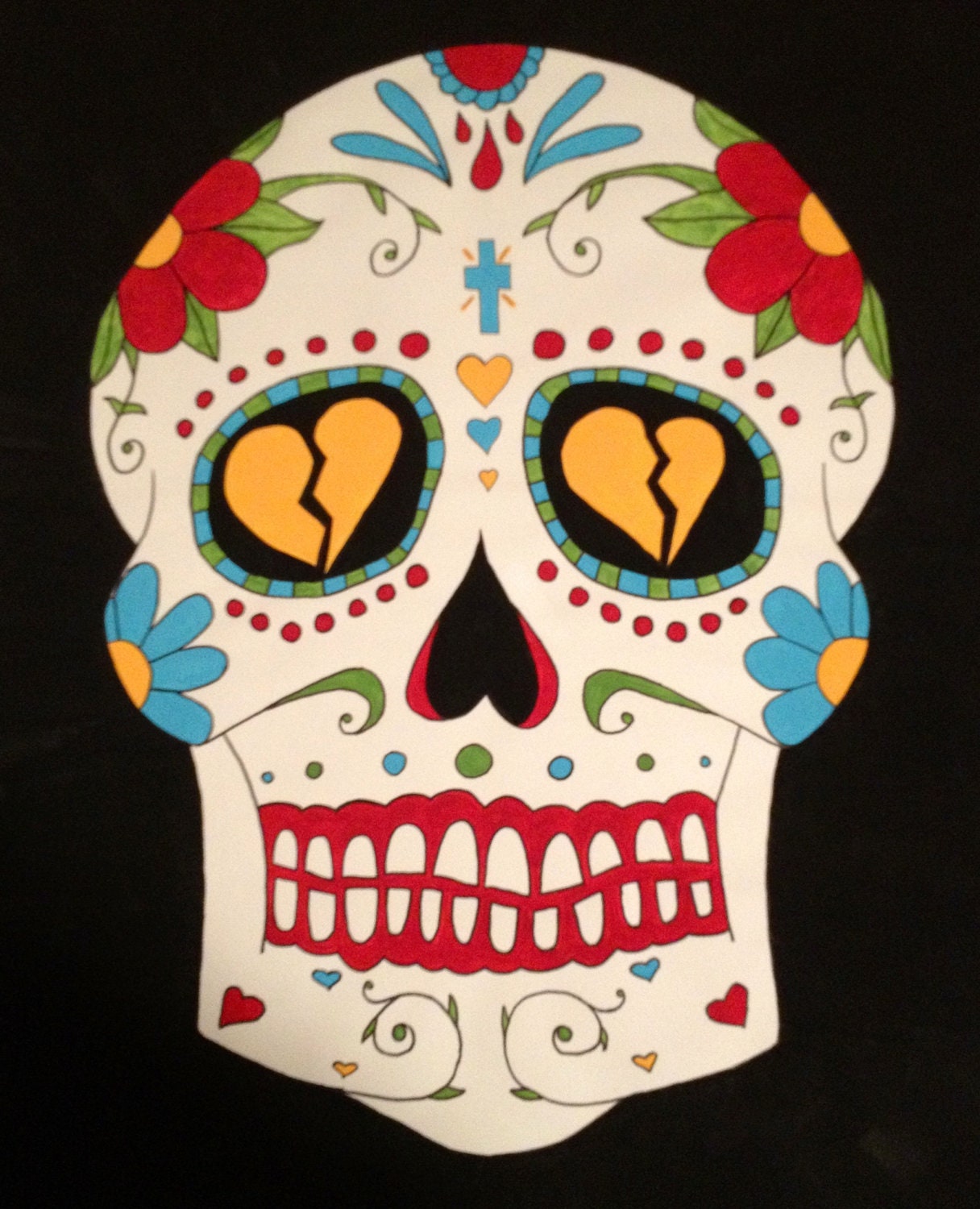 REDUCED Sugar Skull Painting Acrylic Day Of By Tompkinsoriginal reduced-sugar-skull-painting-acrylic-day-of-by-tompkinsoriginal