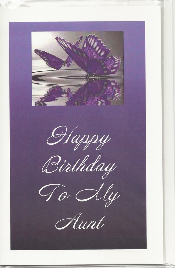 Handmade Greeting Card Birthday Aunt Laser Printed