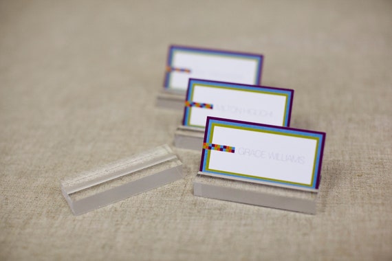 10 Clear Elegant Place Card Holders Business Card Holders | Etsy