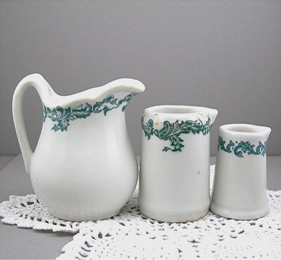 Antique Ironstone Creamers Pitcher Albert Pick & Company Antique Ironstone Creamers Pitcher Albert Pick & Company