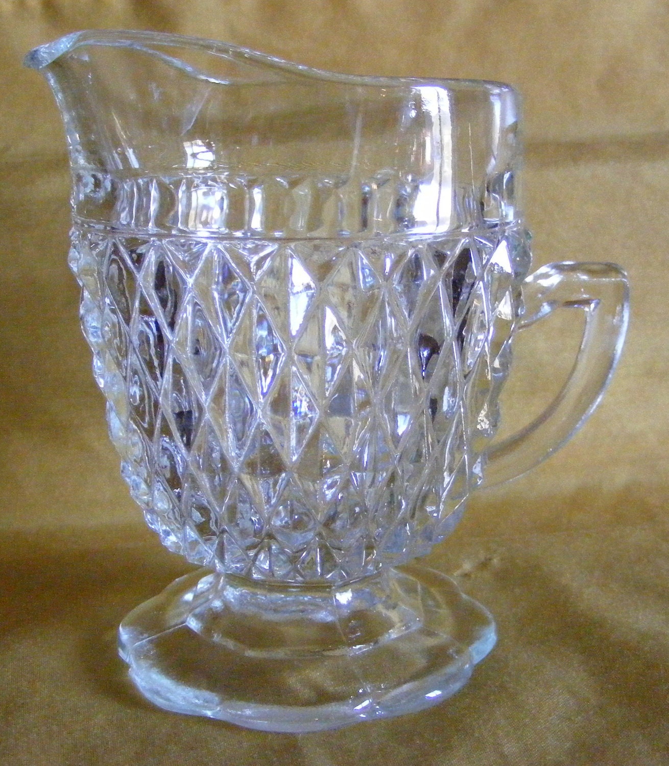 Vintage Clear Daimond Cut Glass Creamer Pitcher – Haute Juice