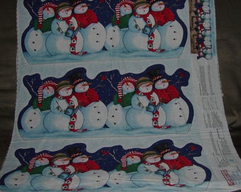 Popular items for snowman fabric panel on Etsy