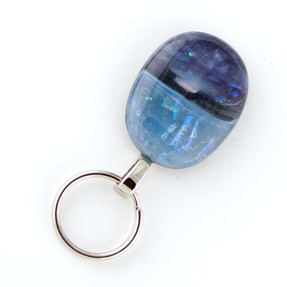 magnetic id badge holder dichroic fused glass by JewelryByAmyT