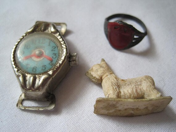 Vintage Cracker Jack Prizes Watch Ring Dog by VintageInBloom