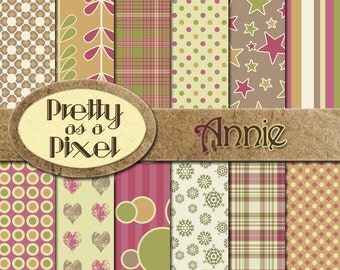Printable Scrapbook Paper Autumn Plaid INSTANT by PrettyAsAPixel