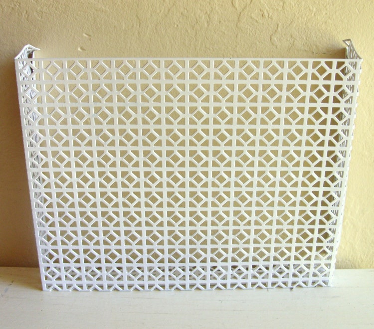 White Cottage Style Metal Wall Pocket Office Paper by ShabbyNChic