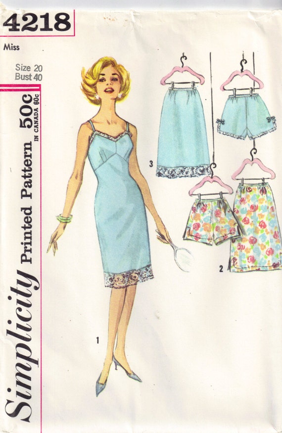 Vintage 1950 Simplicity 4218 Sewing Pattern Slip Half Slip