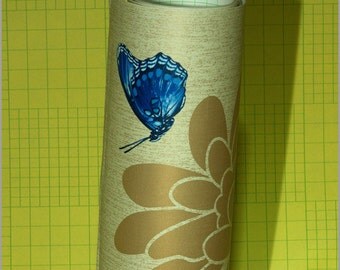 Decorative Contact Paper Glod Flower Butterfly 50cm x 2m(FR1841)
