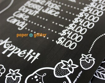 Ice Cream Social Party Chalkboard Art Poster Paper Printable