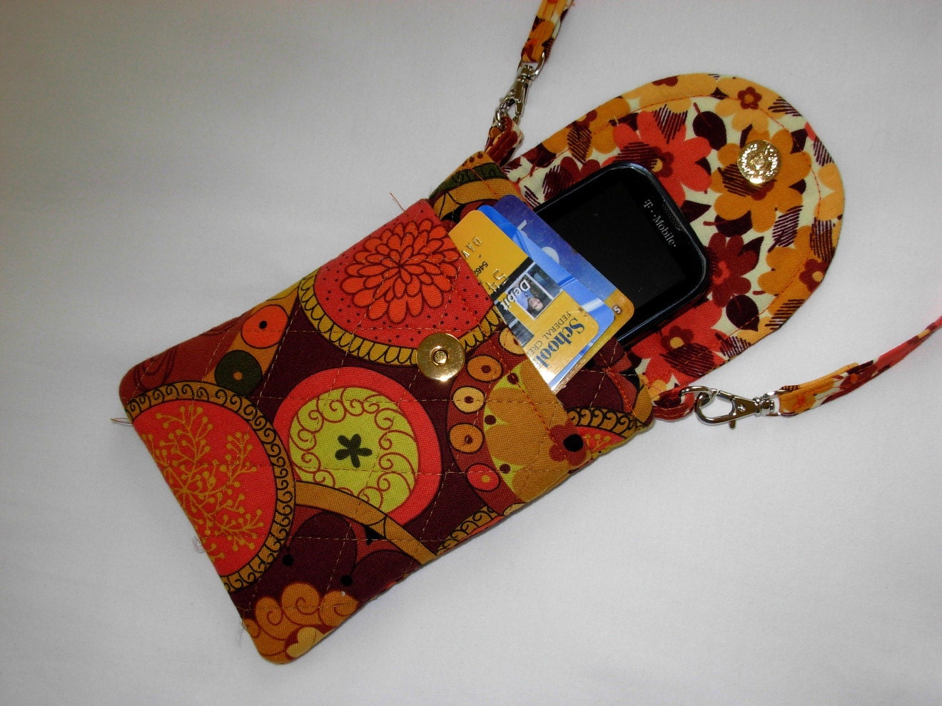 Cell Phone Case With Detachable Neck Strap Quilted by Sewtype