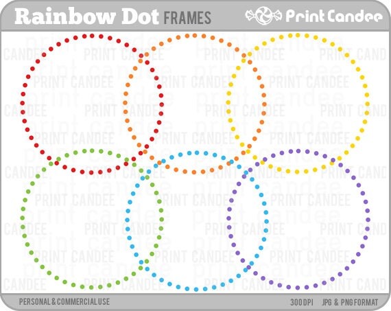 Items similar to Rainbow Circle Dot Frames - Personal and Commercial ...