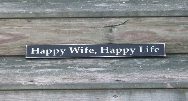 Happy Wife Happy Life Primitive Country by thecountrysignshop