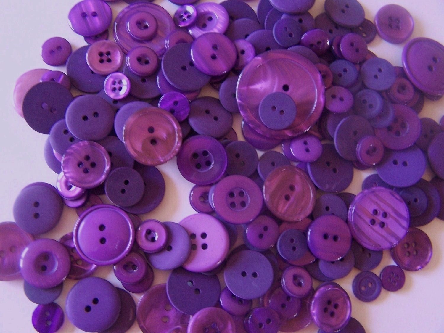 50 Bulk Dark Purple Buttons Purple Buttons Assorted Purple