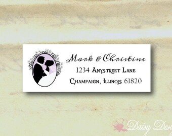 Mailing Address Labels - Bride and Groom Cameo Silhouette - 60 self ...