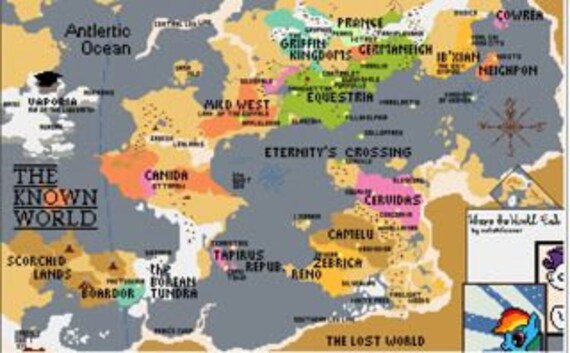 Equestria Map of Known World Parts 5-8. My Little Pony Fan Art
