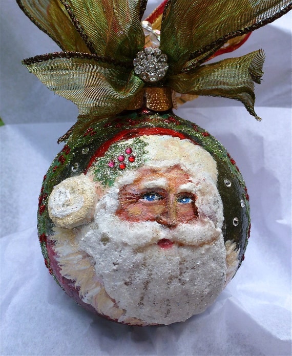 Santa Hand Painted Ornament Santa Hand Painted Ornament