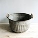 Vintage Metal Bucket with Rope Handles