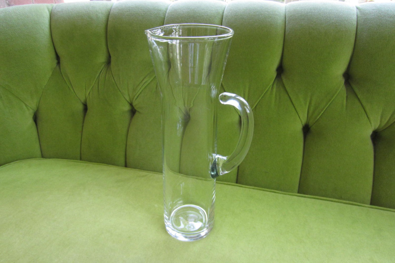Vintage Slim Glass Pitcher