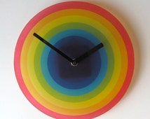 Unique rainbow wall clock related items | Etsy