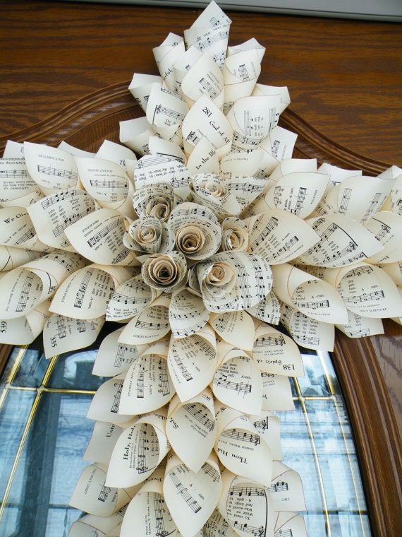 Vintage Hymnal Large Paper Cone Cross