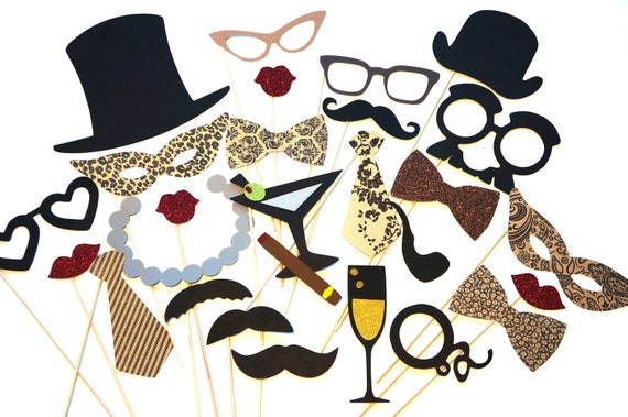 SALE Vintage Photo Booth Props DELUXE Set 27 piece set