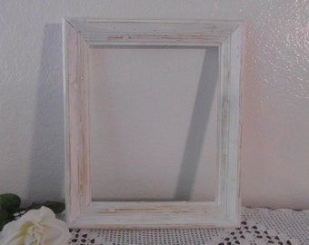 Distressed White Frame Rustic 8 x 10 Shabby Chic Wedding Decor