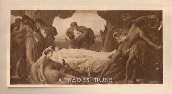 Hercules Struggles w/ Death For Body Of Alcestis-1907 Antique