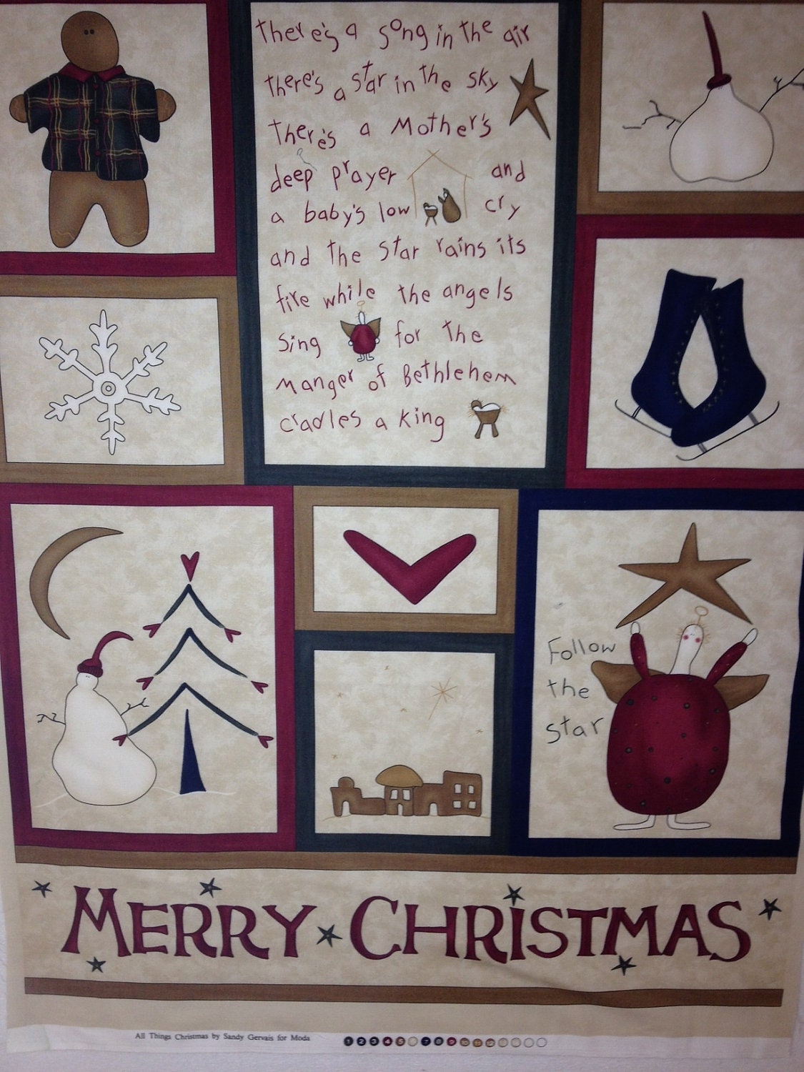 Moda fabric panel All Things Christmas by by KoopsKountryKalico