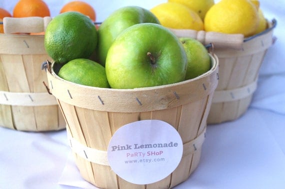 MiNi APPLe BaSKeTS-set of 2-ADorable birch wood baskets with