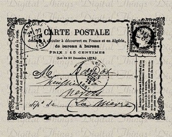 French Stamp Paris Stamp French Postmark French Decor