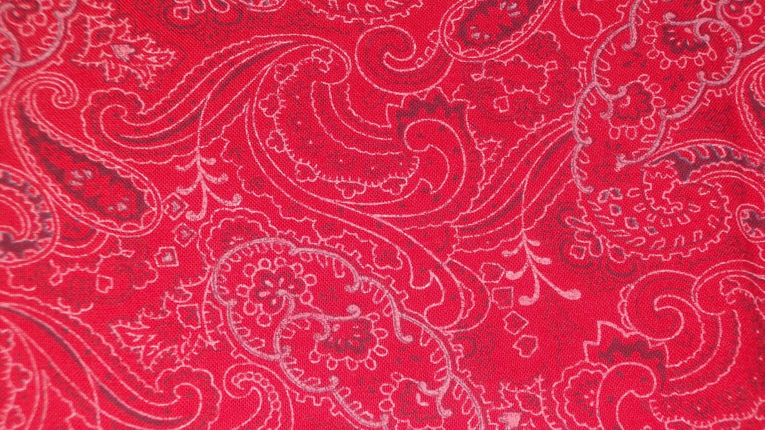 17.5 by 18 Piece of Red Paisley Bandana Fabric