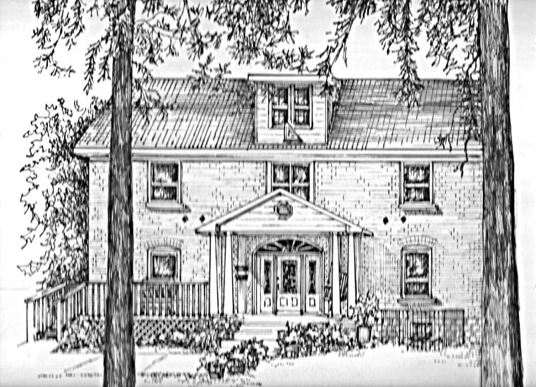 Home drawn in Ink Fraternity house Sorority house