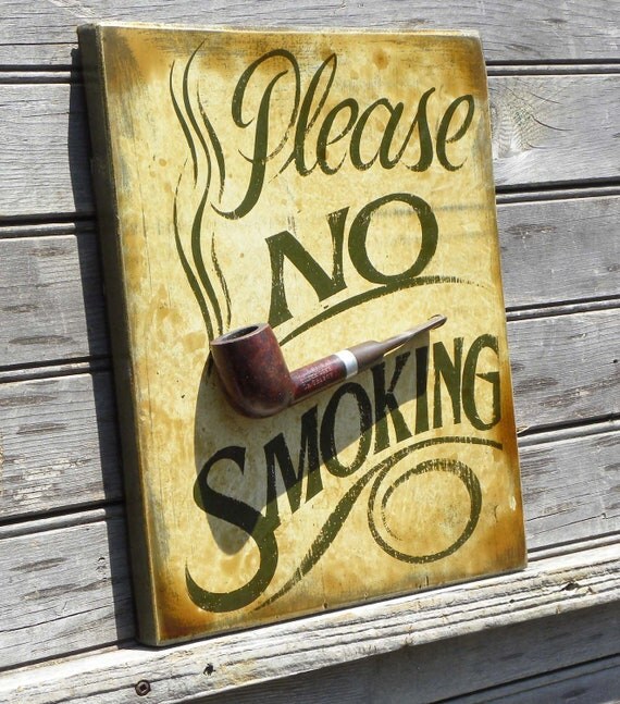No Smoking Sign wood sign original by ZekesAntiqueSigns on Etsy