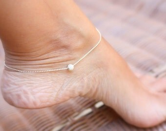 Unique silver anklet related items | Etsy