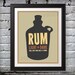 Rum Rum Print Rum Poster Bar Bar Print Bar Poster