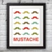 Mustache Print Poster Mid Century Art Quote by BentonParkPrints