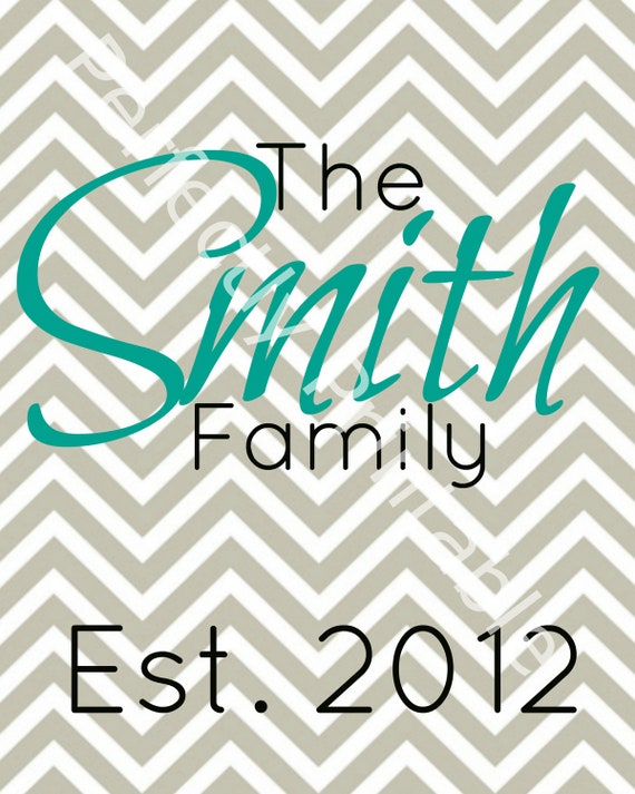 Items similar to Custom Family Name Printable on Etsy