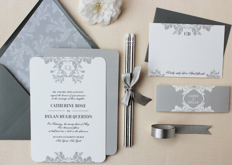 Vintage Wedding Invitation Elegant Classic Wedding