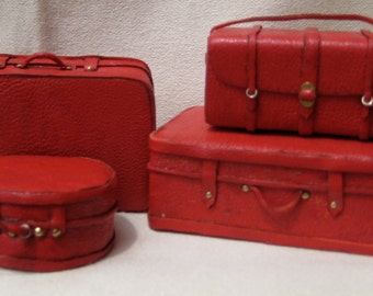 Popular items for red luggage set on Etsy