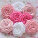 8 Handmade Ribbon Roses 1-1/4 inches In Lt Pink by Mydesign63